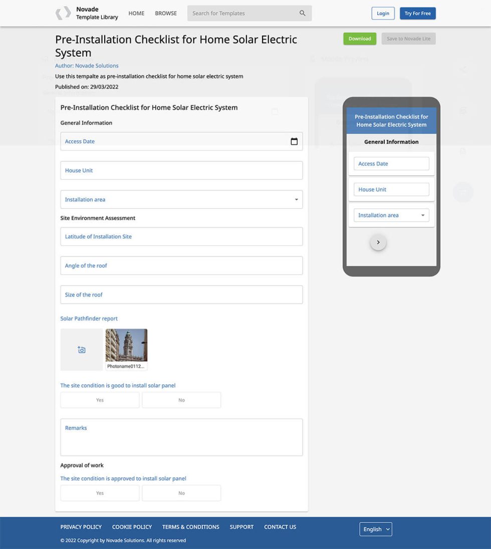 Software for solar panel inspection, installation & maintenance